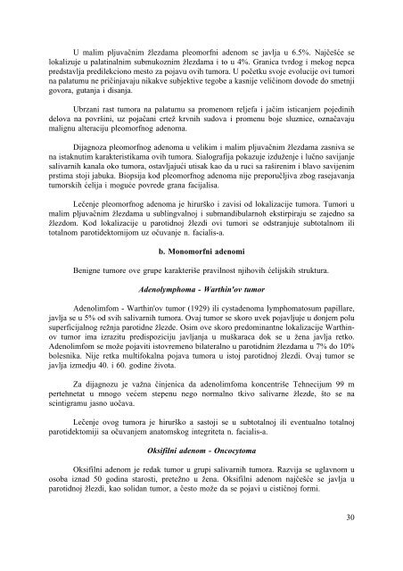 U malim pljuvačnim žlez