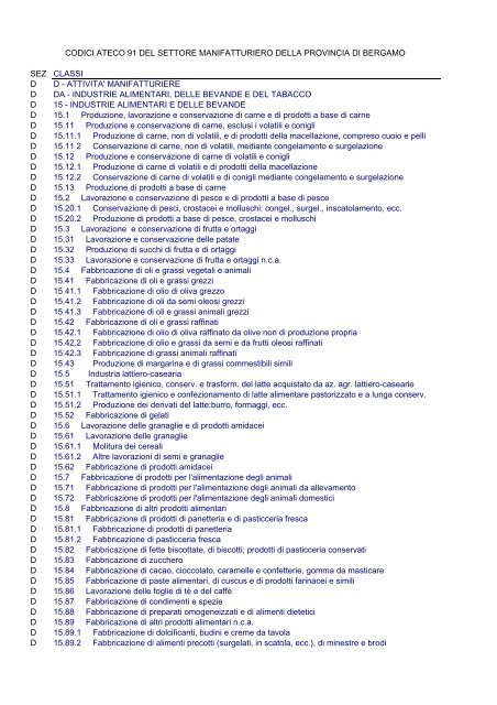 codici ateco manifatturiero bg.pdf - ELba