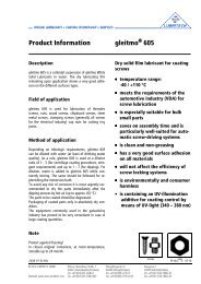 Produktinformation gleitmo® 625