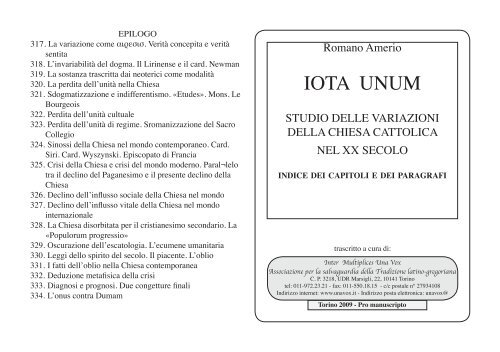 IOTA UNUM - Inter Multiplices Una Vox