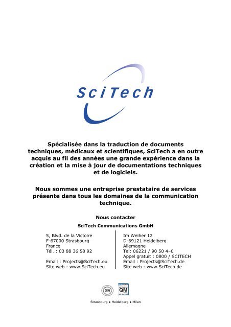 télécharger notre brochure de présentation (au format pdf). - SciTech