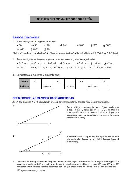 7 Ejercicios De Trigonometría Página Web De Alfonso González