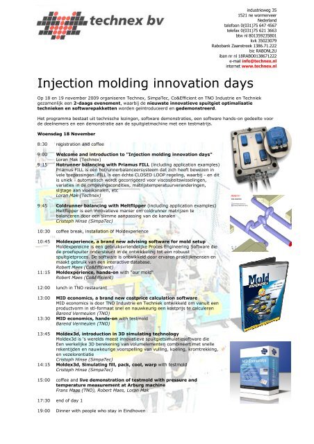 Injection molding innovation days - Simpatec