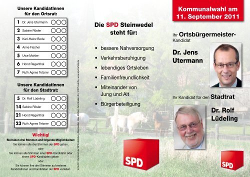 Aktueller Flyer SPD Steinwedel - SPD-Ortsverein Lehrte