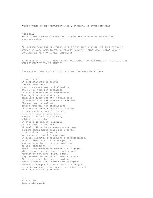 Davide Morelli - Segreti di Pulcinella