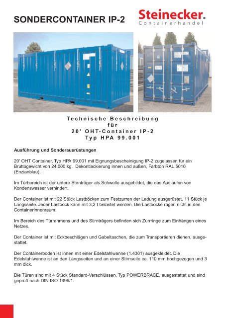 Sondercontainer IP2.qxd (Page 1) - Steinecker Containerhandel