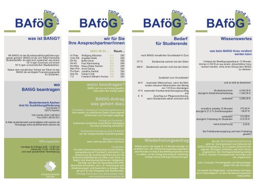 BAföG BAföG BAföG BAföG - Studentenwerk Aachen