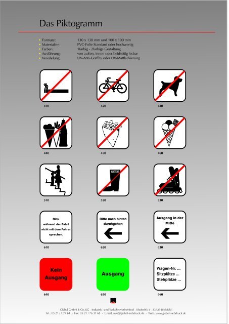 Das Piktogramm Formate: M