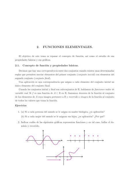 Resumen del Tema 2 - Funciones elementales