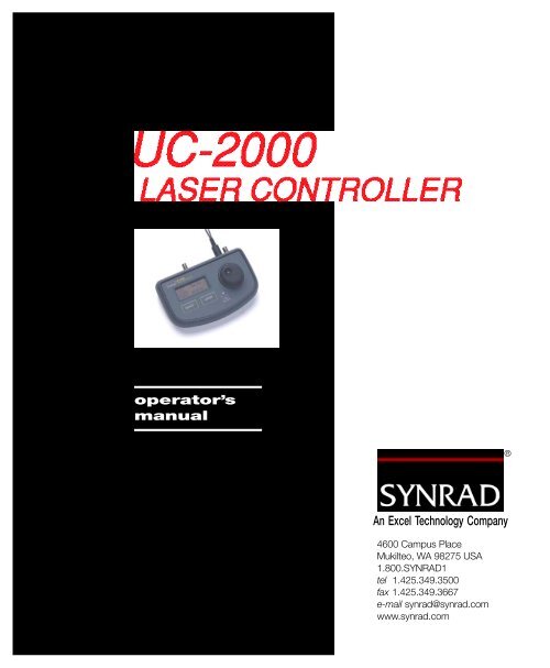 UC-2000 Universal Laser Controller - Synrad, Inc.
