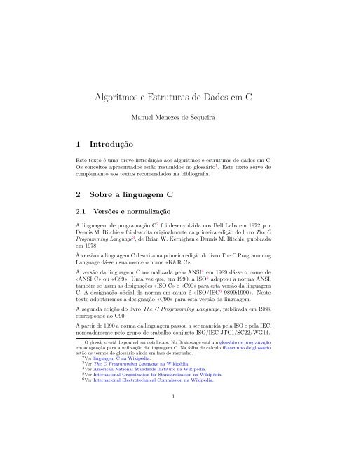 Algoritmos e Estruturas de Dados em C - GitHub Pages