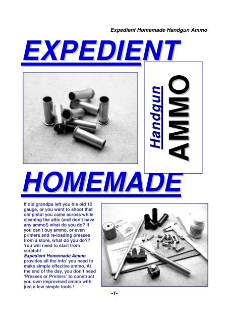 Expedient Homemade Handgun Ammo - The Home Gunsmith