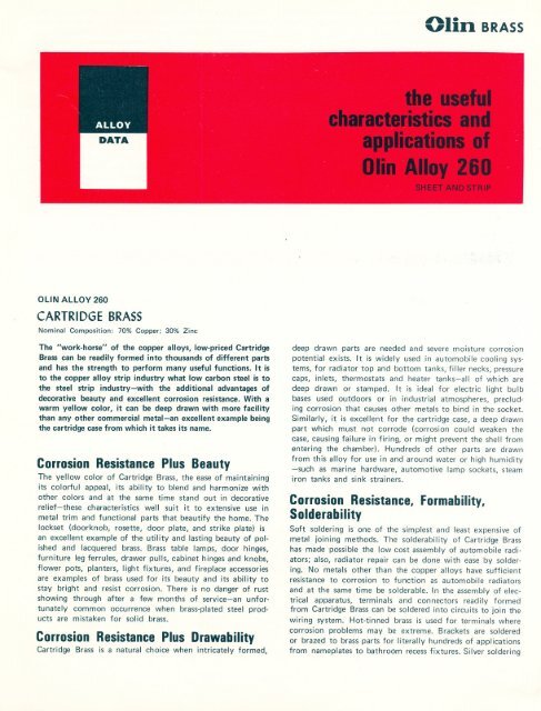 C260 00 - Olin Brass