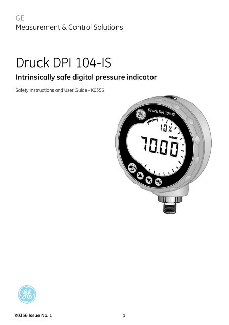 Druck DPI 104-IS - GE Measurement & Control