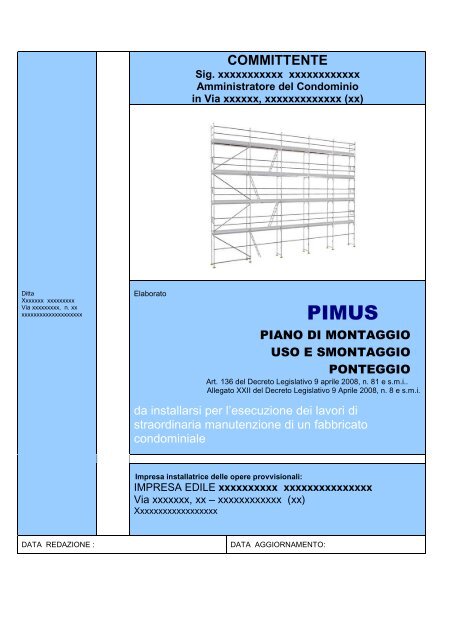 pimus tipo compilato con grafici ed emergenza - Organizzazione del ...