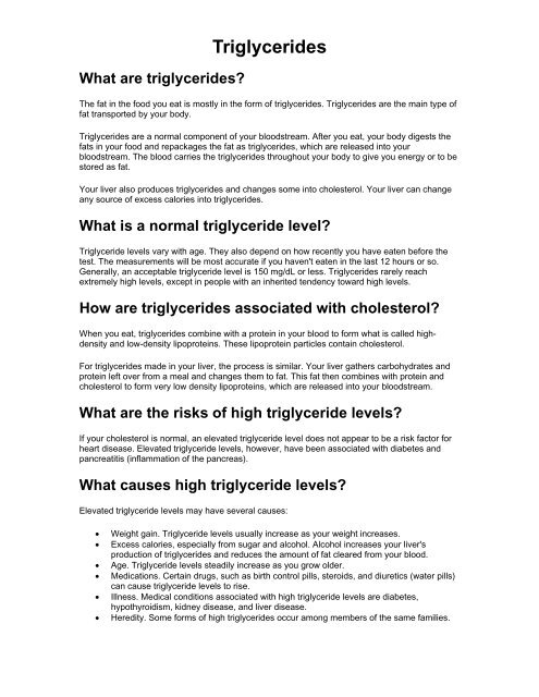 Triglycerides Levels