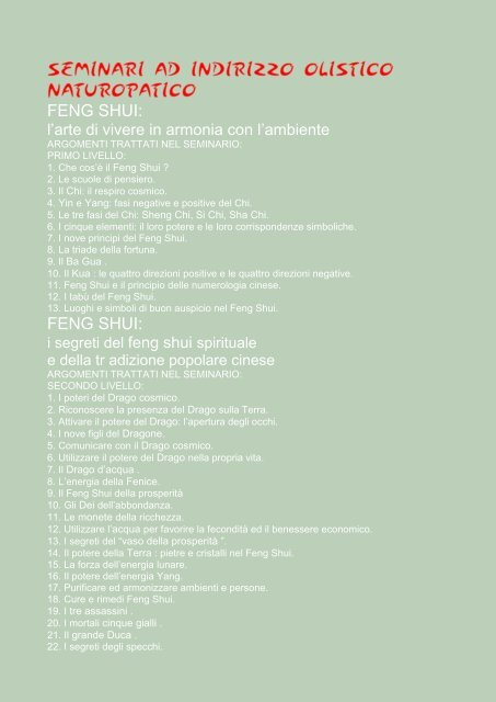 FENG SHUI: FENG SHUI: - Marco Dini Sin