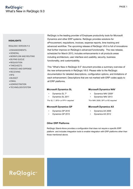 ReQlogic V9 - Tectura