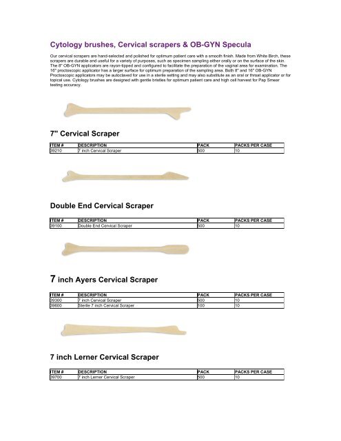 Solon Cytology Brushes and Cervical Scrapers - CAN-med Healthcare