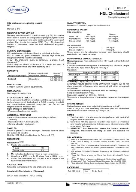 HDL Cholesterol - Spinreact