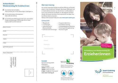 Erzieher innen - ttg team training GmbH