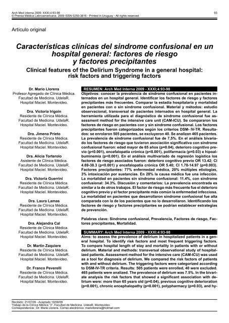 factores de riesgo y factores precipitantes - SciELO