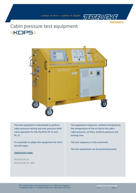 Cabin pressure test equipment >KDP5