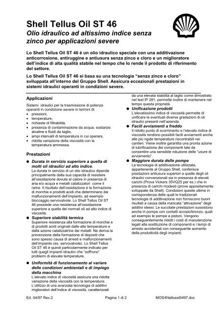 Shell Tellus Oil ST 46 - First Bunker