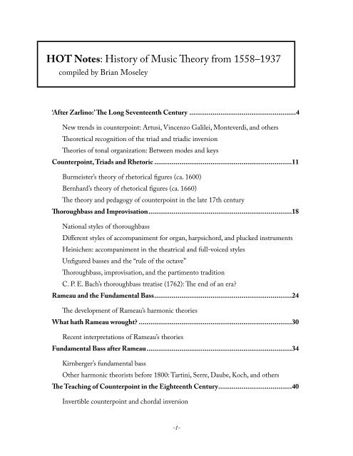 HOT Notes - Brian Moseley