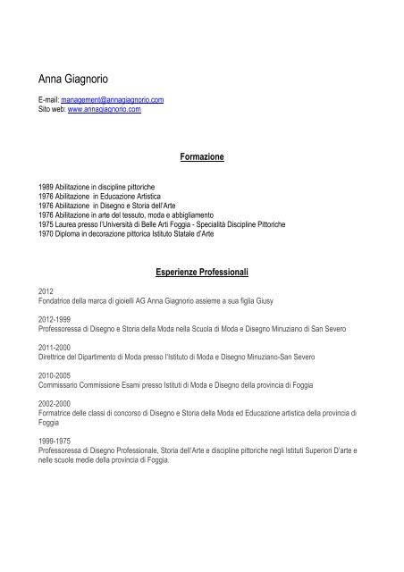 CV - AG Anna Giagnorio
