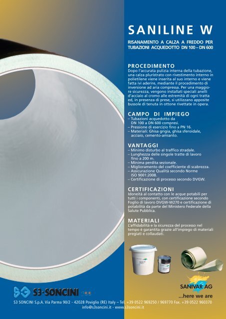Scarica il catalogo Saniline W - S3 SONCINI