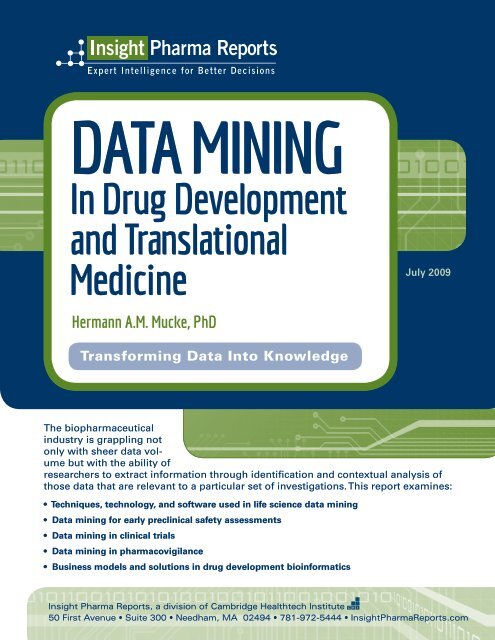 Data Mining in Drug Development and Translational Medicine