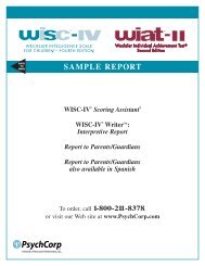 Interpretive Report of WAIS–IV and WMS–IV Testing - Pearson ...