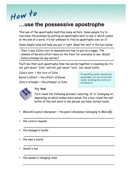 …use the possessive apostrophe