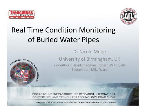 Real Time Condition Monitoring of Buried Water Pipes - Civil and ...