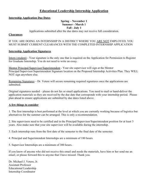 Educational Leadership Internship - Edinboro University