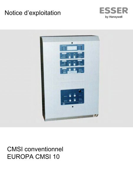 Centrale de mise en sécurité incendie CMSI10 ESSER - France