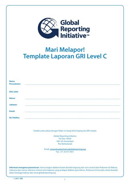 Template Laporan GRI Level C - Global Reporting Initiative