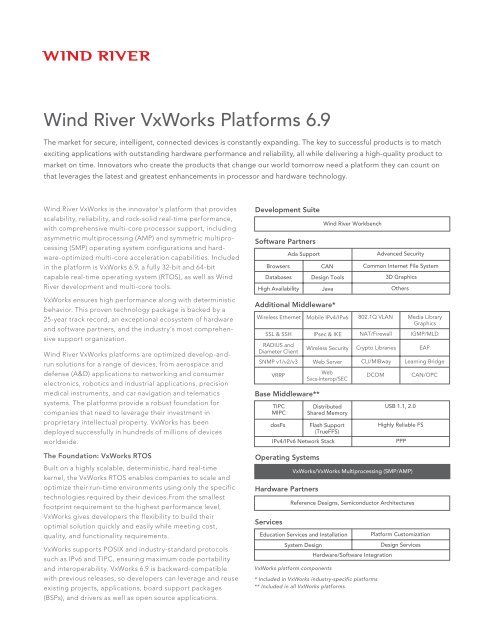 Wind River VxWorks Platforms 6.9 Overview
