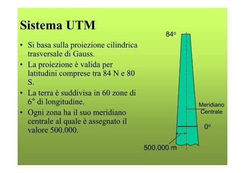 Sistema UTM • Si basa s