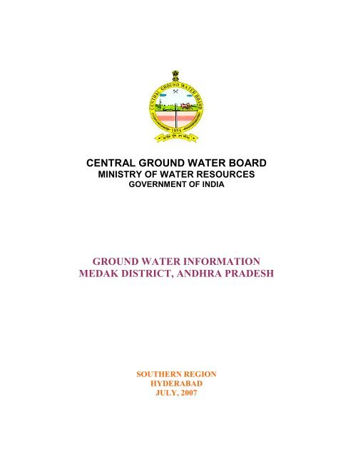 central ground water board ground water information medak district