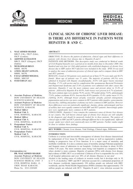 10-Clinical Signs of Chronic Liver Disease (Niaz ... - Medical Channel