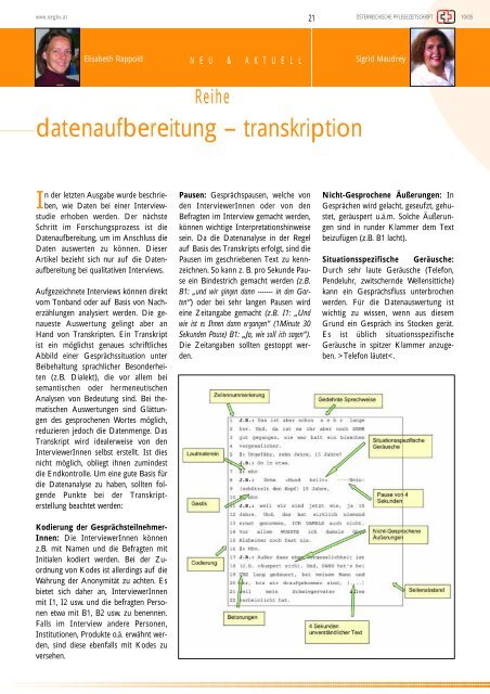 datenaufbereitung – transkription