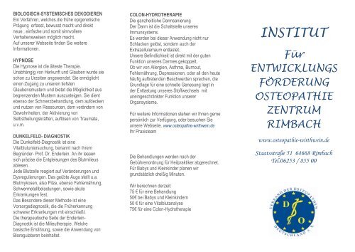 Praxis-Flyer - Osteopathie-Zentrum Wirthwein