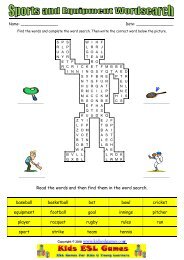 Action Verbs - Present Simple Wordsearch ... - ESL Kids World
