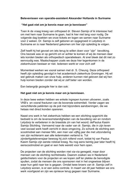 Lees artikel - Paulus Kasim Samijo Stichting