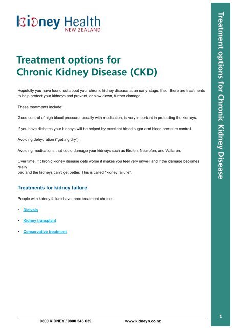 Treatment options for Chronic Kidney Disease (CKD)