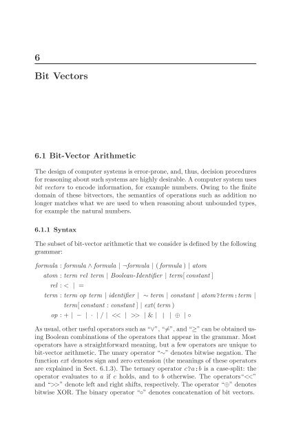 Chapter 6: Bit Vectors