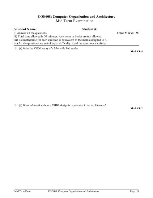Mid-Term Exam Sample