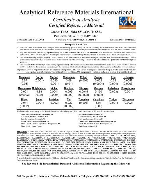 314B - Analytical Reference Materials International